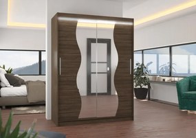 Posuvná skříň se zrcadlem a LED osvětlením RENZO 150