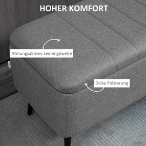 HOMCOM Úložná Lavice s Polstrovaným Sedadlem, Ottoman s Ocelovými Nohami, Úložný Truhlicový Stolek do Obývacího Pokoje, Ložnice nebo Chodby 102 x 40 …