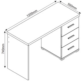 Sconto Psací stůl PEN bílá