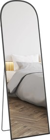HOMCOM Celoplošné Zrcadlo 160,5 x 49 cm Obloukové Podlahové Zrcadlo s Nerozbitným Sklem a Hliníkovým Rámem, Opřené Zrcadlo, Stojací Zrcadlo do Obývací