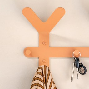 Ocelový nástěnný věšák v lososové barvě 66 cm Frondo – Spinder Design