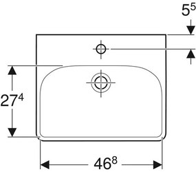 Geberit Smyle Square Umývátko 50 cm, bílá 500.256.01.1