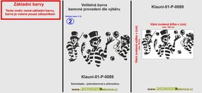 PokojovaDekorace.cz, Klauni - 01 silueta postavy, Samolepky na zeď, 96x54cm