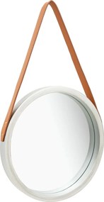 vidaXL Nástěnné zrcadlo s popruhem 40 cm [320360] Barva: Stříbrná