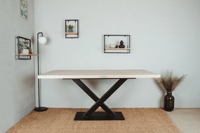 Wudboys Jídelní stůl VENDETA Barva kovu: Bílá, Dřevo: Dub lamino - dle vzorníku, Rozměr: 1600X900, moderní skandinávský styl