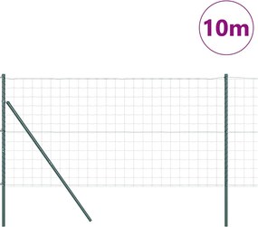 Euro plotové kotvení 10 x 1,4 m Ocel potažená PVC Zelená 3350308