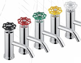 Reitano Rubinetteria Reitano Rubinetteria, INDUSTRY stojánková umyvadlová baterie bez výpusti, výška 162 mm, nikl/černá, 5102TT8