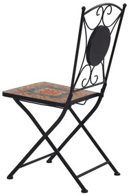 Mozaikové bistro židle 2 ks oranžovo-šedé - Default Title