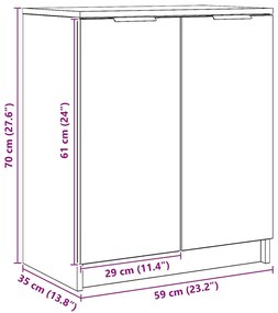 vidaXL Botník černý dub artisan 59 x 35 x 70 cm kompozitní dřevo