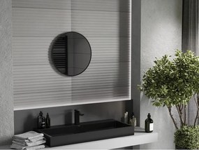 Mexen Loft kulaté koupelnové zrcadlo 40 cm, černý rám - 9850-040-040-000-70