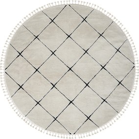 My Flair, Kusový koberec Moroccan Vision weiß kruh, 240x240 (průměr) kruh, černobílá, ložnice