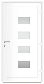 Vchodové dveře bílé 100 x 200 cm hliník a PVC,  3157062
