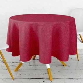 Ubrus PVC kulatý M-050F - Tkaná elegance vínová (různé velikosti)