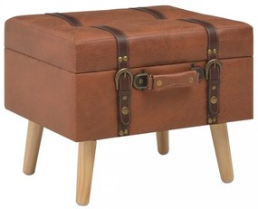 Stolička s úložným prostorem umělá kůže / dřevo Dekorhome Bronzová