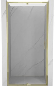 Mexen Exo, výklopné sprchové dveře 125 cm, čiré sklo, zlatá, 819-125-000-50-00