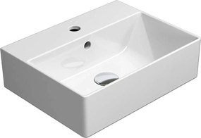 Sapho GSI Kube X - Umyvadlo 45x35 cm, s přepadem, otvor pro baterii, ExtraGlaze, bílá 94859111