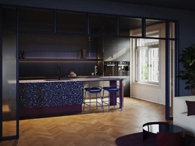 Kuchinox Shire, vysoká dřezová baterie s U-tvarovanou výlevkou h-499, černá matná, LAV-BQH_B78D