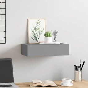 Nástěnná police se zásuvkou šedá 40 x 23,5 x 10 cm MDF 330245