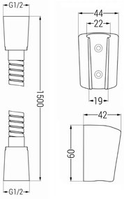 Mexen příslušenství - 1-bodový ruční sprchový set R-74, chrom, 785746052-00