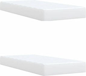 Box spring postel s matrací bílá 200x200 cm umělá kůže 3290737