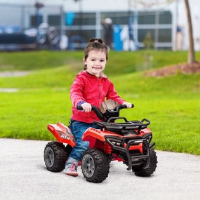 HOMCOM Mini elektrická čtyřkolka pro děti 18-36 měsíců, kočárek s předním světlem, dětská motorka elektrická čtyřkolka, růžová| Aosom