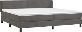 Box spring postel s matrací tmavě šedá 200x200 cm samet 3130920