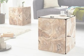 Designový odkládací stolek Junk 40 cm teak