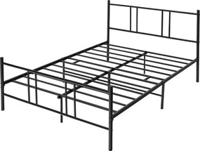 Costway Kovový rám postele Rám s čelem a podnožkou – 200 × 160 cm, černý