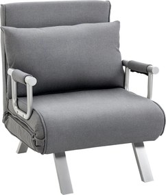 HOMCOM Skříňová pohovka s opěrkou 3-v-1 Skládací křeslo pro hosty Skládací matrace Skládací postel Chaise Lounge Multifunkční polyester s povrchovou ú