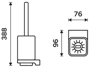 Nimco WC štětka s hranatou rukojetí MAYA - MA 29094CN-HR-26