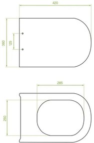Laveo Akan, sada konstrukce s mísou, sedadlem a tlačítkem, LAV-VMDC600S