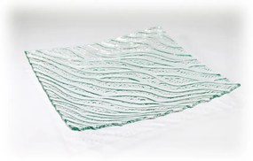 BDK-GLASS Čtvercové skleněné talíře NATURE SEA Rozměr: 31x31cm