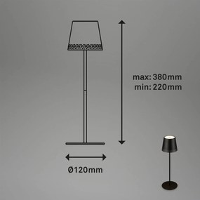 LED stolní lampa Kiki s baterií 3 000K, černá