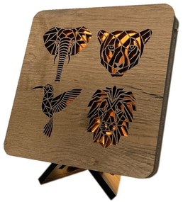 Li-Go "Hlavy zvířat" lampa 19x19cm provedení povrchu: bříza