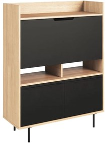 OnaDnes -20% Černá dubová komoda TEMAHOME Lime 104 x 40 cm