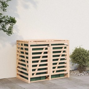 Úložný box na dvě popelnice masivní borové dřevo 3157685