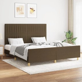 Rám postele bez matrace tmavě hnědý 160 x 200 cm textil 3125230