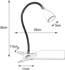 Markslöjd 106091 - LED Stolní lampa s klipem TULIP LED/3W/230V bílá