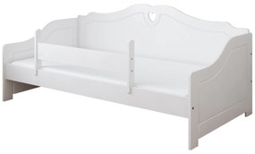 BabyBeds Dětská postel ZUZANA srdíčka Velikost postele: 160x80 cm, Barevné provedení: bílá a šedá, Úložný prostor: Ne, bez úložného prostoru Bílá