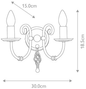Elstead ART2-AGD-BRASS - Nástěnné svítidlo ARTISAN 2xE14/60W/230V zlatá