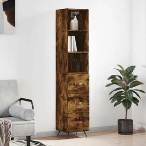 vidaXL Skříň highboard 34,5x34x180 cm kompozit [3189670] Barva: kouřový dub