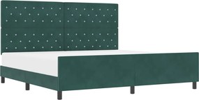 Postel s boxspringem s čelo Tmavě zelená 200 x 200 cm samet 3344900