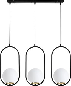 Závěsné svítidlo Florence, 3x bílé skleněné stínítko, b/g, UI