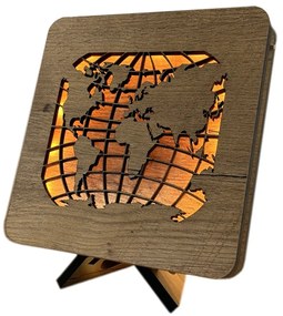 Li-Go "Mapa světa" lampa 19x19cm provedení povrchu: dub světlý