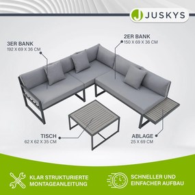 Juskys Zahradní sedací souprava St. Tropez pro 4 osoby Barva: Bílá