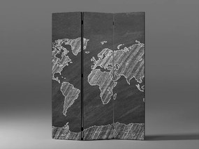 Liox Paraván mapa světa na tabuli Rozměr: 135 x 180 cm