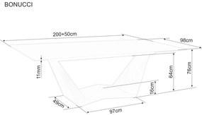 Rozkládací jídelní stůl Bonucci 200/250 cm bílý mat/ořech
