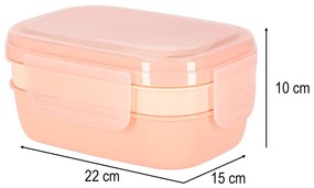 Creative Corner Snídaňový box s přihrádkami rozdělený 1900ml meruňka