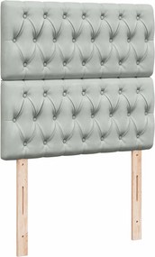 Box spring postel s matrací světle šedá 90x190 cm samet 3292220