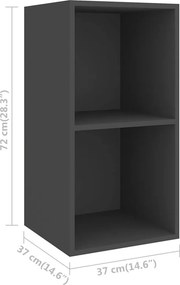 vidaXL Nástěnné TV skříňky 4 ks dřevotříska [3079871] Barva: Betonová šedá